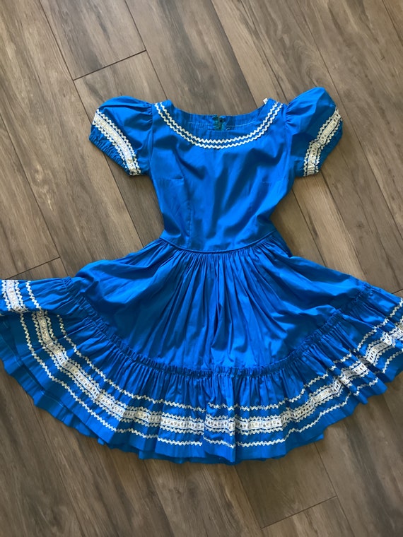 Vintage western ric rac puff sleeve patio dress - Gem