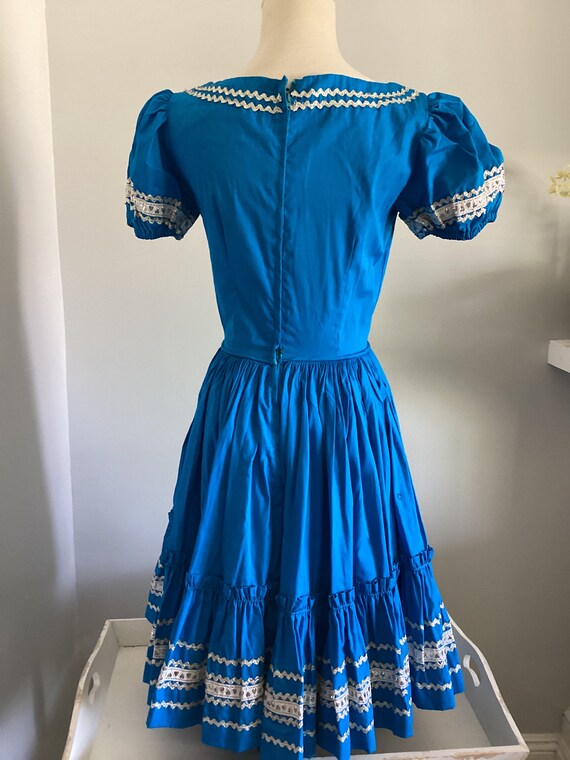 Vintage western ric rac puff sleeve patio dress - Gem
