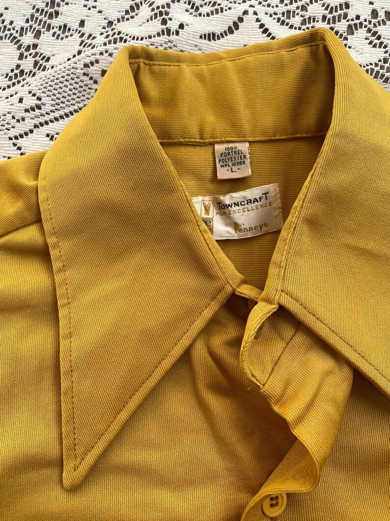Men’s 60/70s Vintage Towncraft Yellow Button Up - Etsy