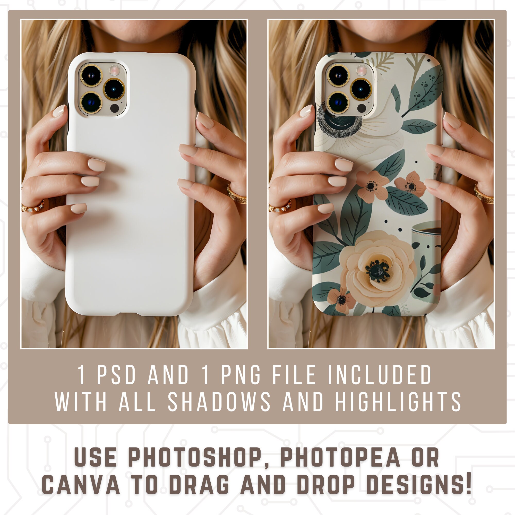 IPhone 15 Pro Max Case Mockup, iPhone Case Template, PSD Mockup, Canva ...