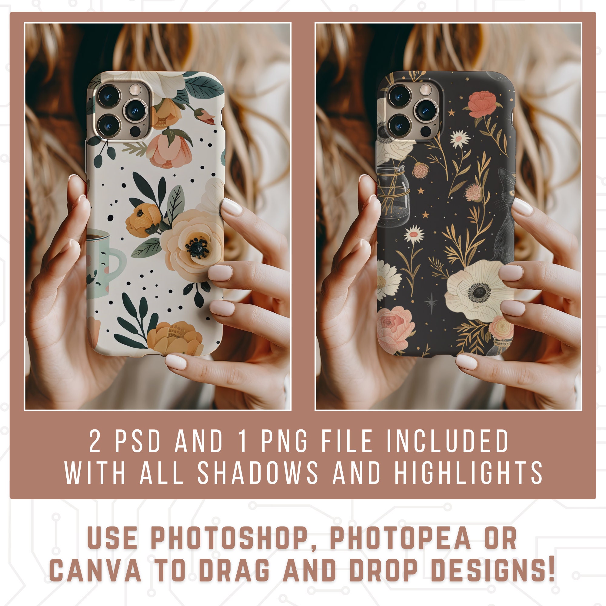 IPhone 15 Pro Max Case Mockup, iPhone Case Template, PSD Mockup, Canva ...