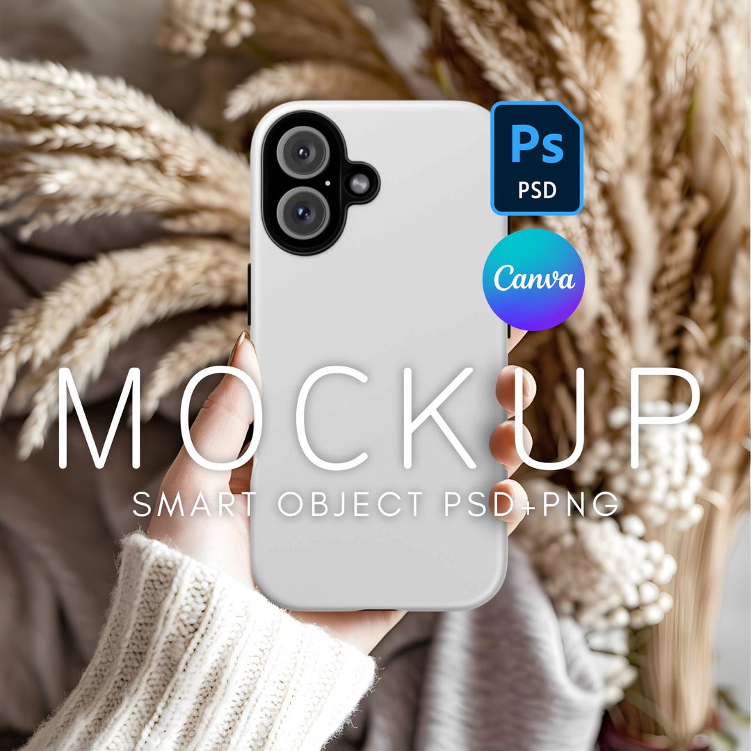 IPhone 16 Case Mockup, iPhone Case Template, PSD Mockup, Canva Phone ...