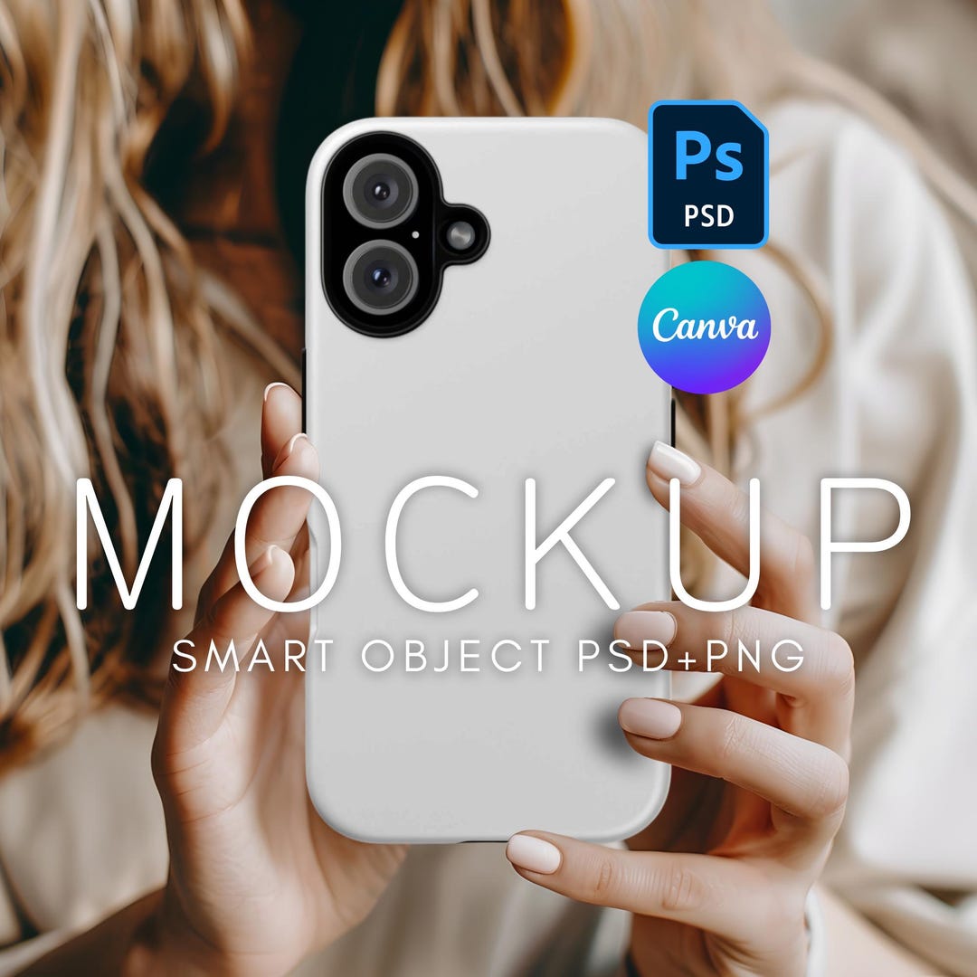 IPhone 16 Case Mockup, iPhone Case Template, PSD Mockup, Canva Phone ...