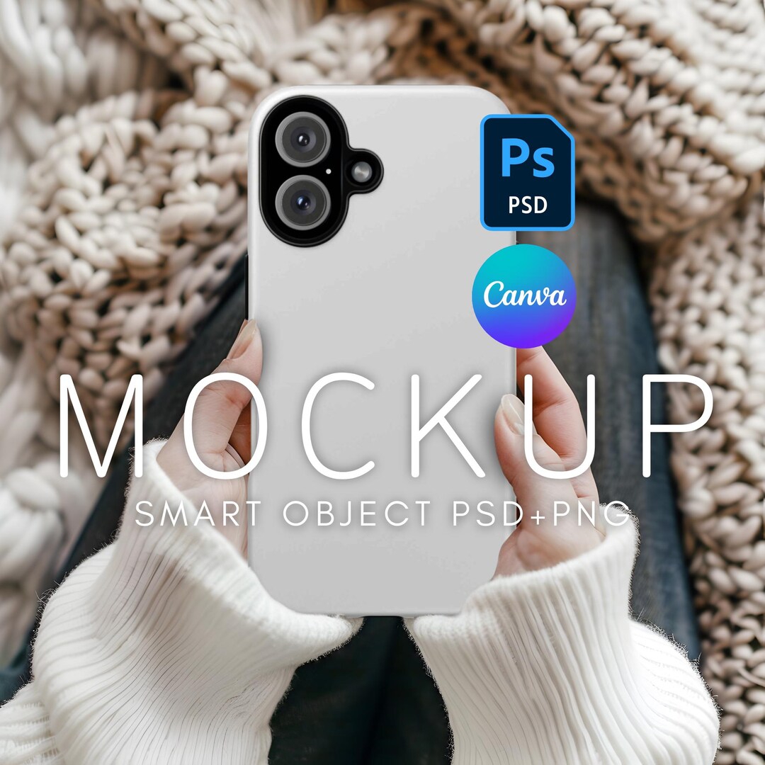 IPhone 16 Case Mockup, iPhone Case Template, PSD Mockup, Canva Phone ...