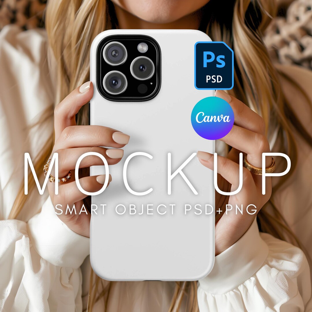 IPhone 16 Pro Max Case Mockup, iPhone Case Template, PSD Mockup, Canva Phone Mockup, Neutral ...