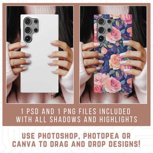 Samsung S24 Ultra Case Mockup, Realistic Printify Snap Case, PSD Mockup ...
