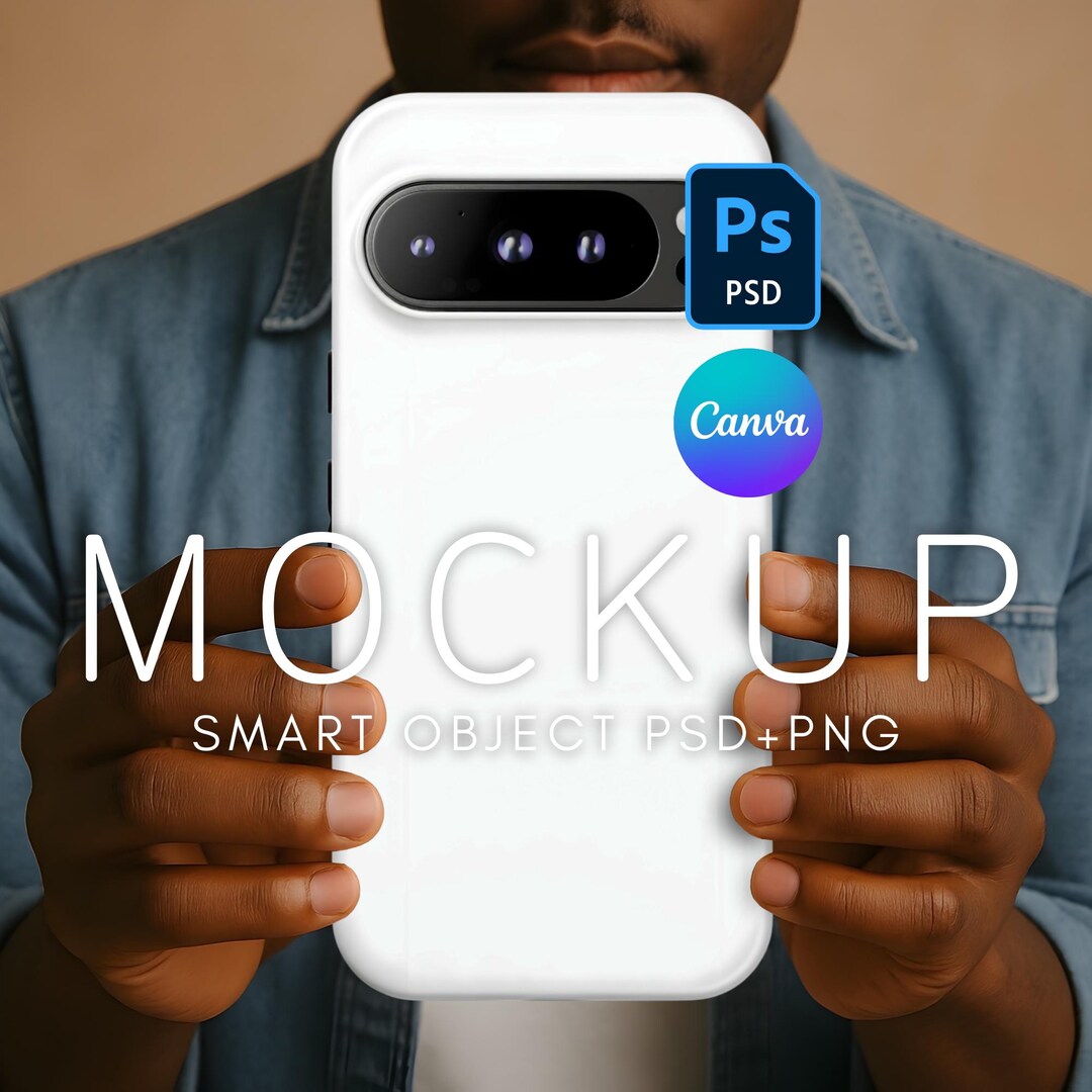 Google Pixel 9 Pro Case Mockup, Phone Case Template, PSD Mockup, Canva ...