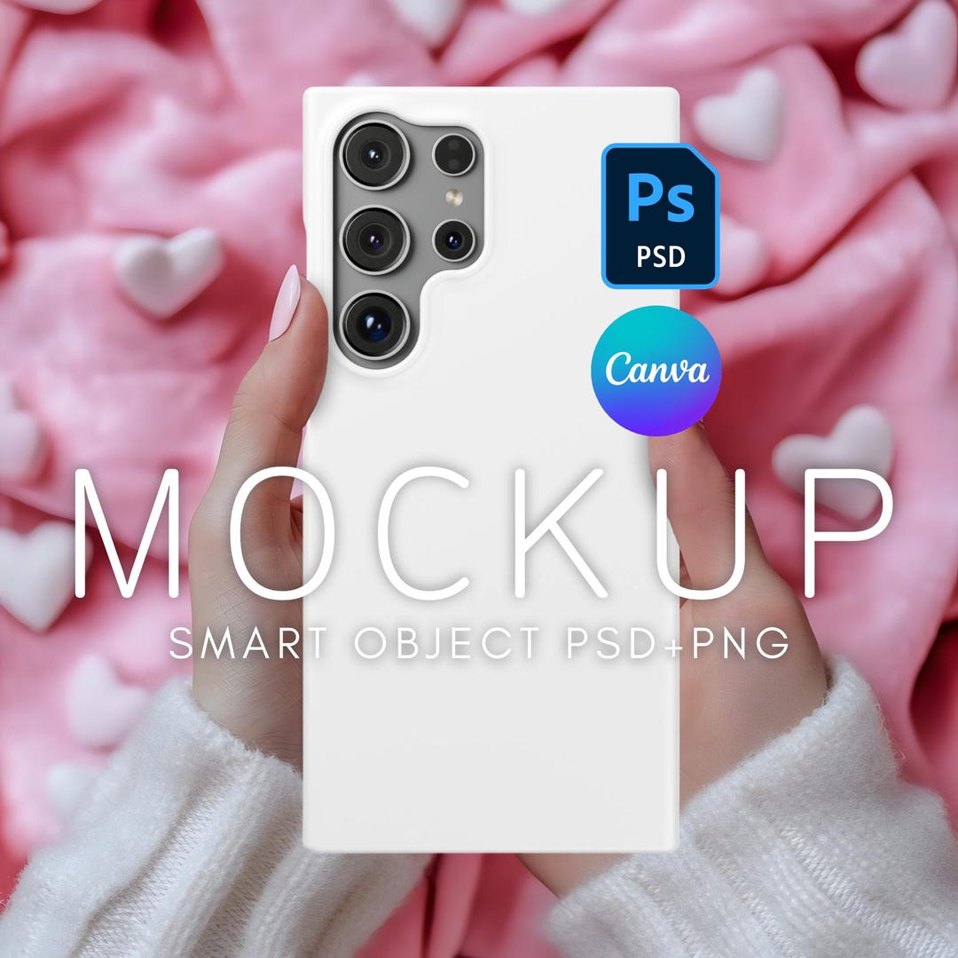Samsung S24 Ultra Case Mockup, Realistic Printify Snap Case, PSD Mockup ...