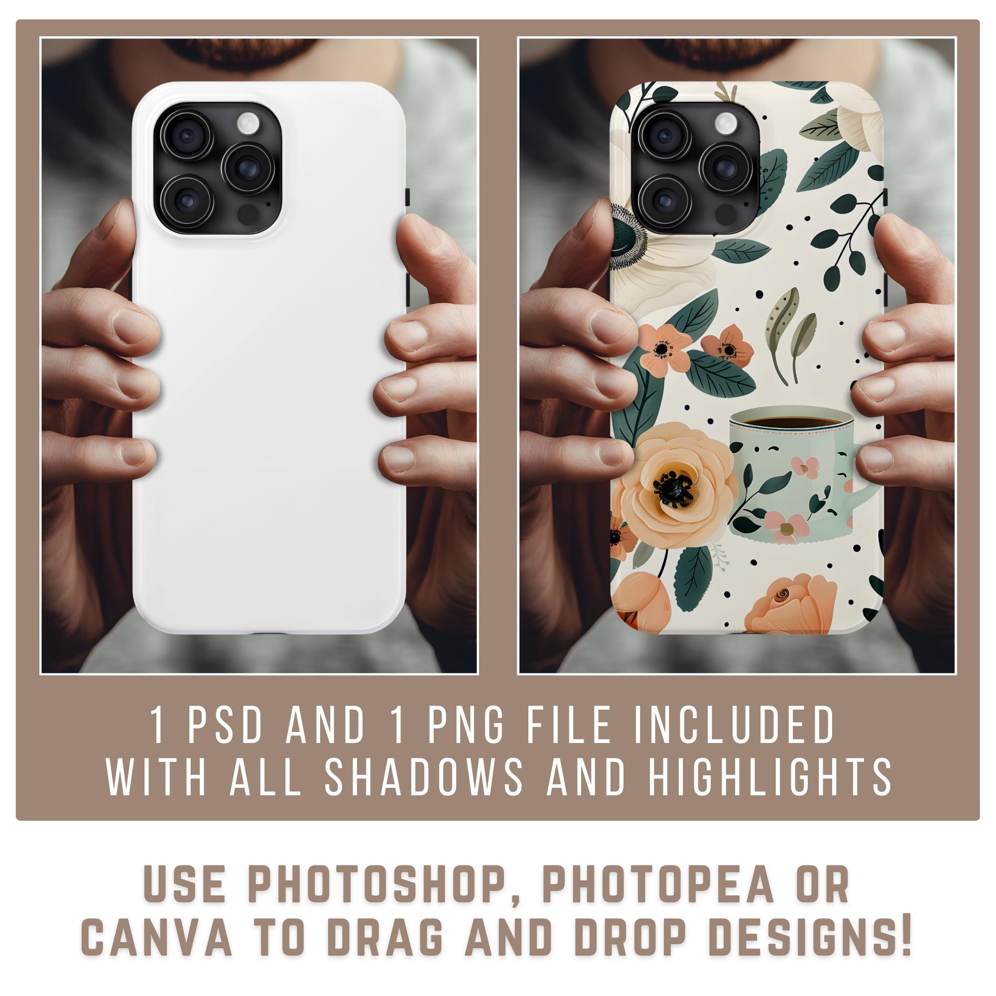 IPhone 15 Pro Max Mockup Printify Tough Case, PSD Smart Object Layer ...