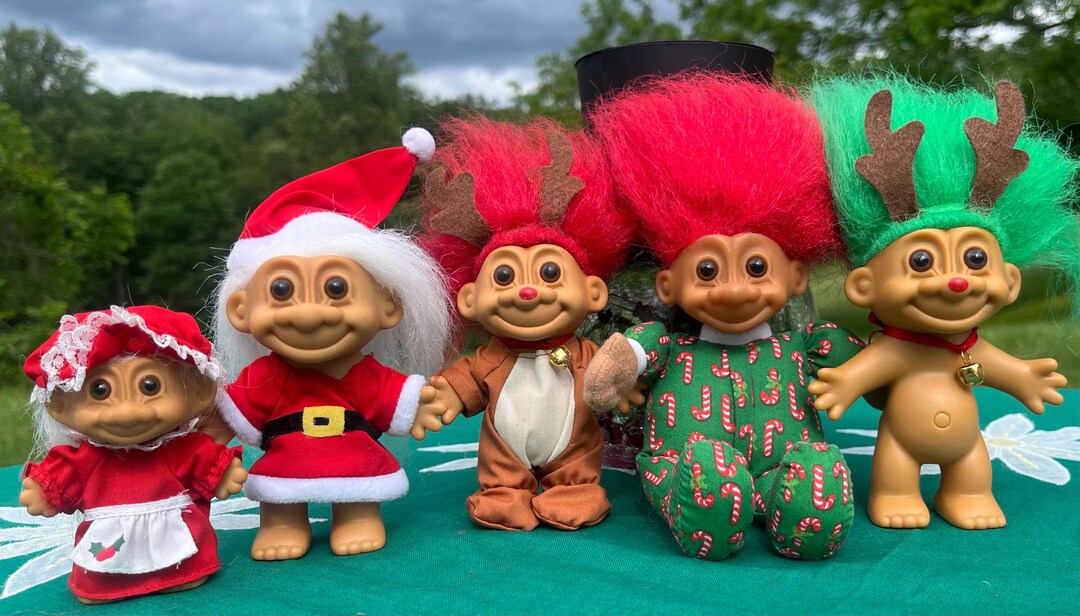 Vintage 1990’s Russ Holiday Christmas Trolls Rudolph the Reindeer ...