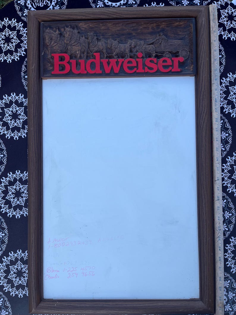 Vintage Large 1988 Budweiser Beer Sign Dry Erase Message Board Retro ...