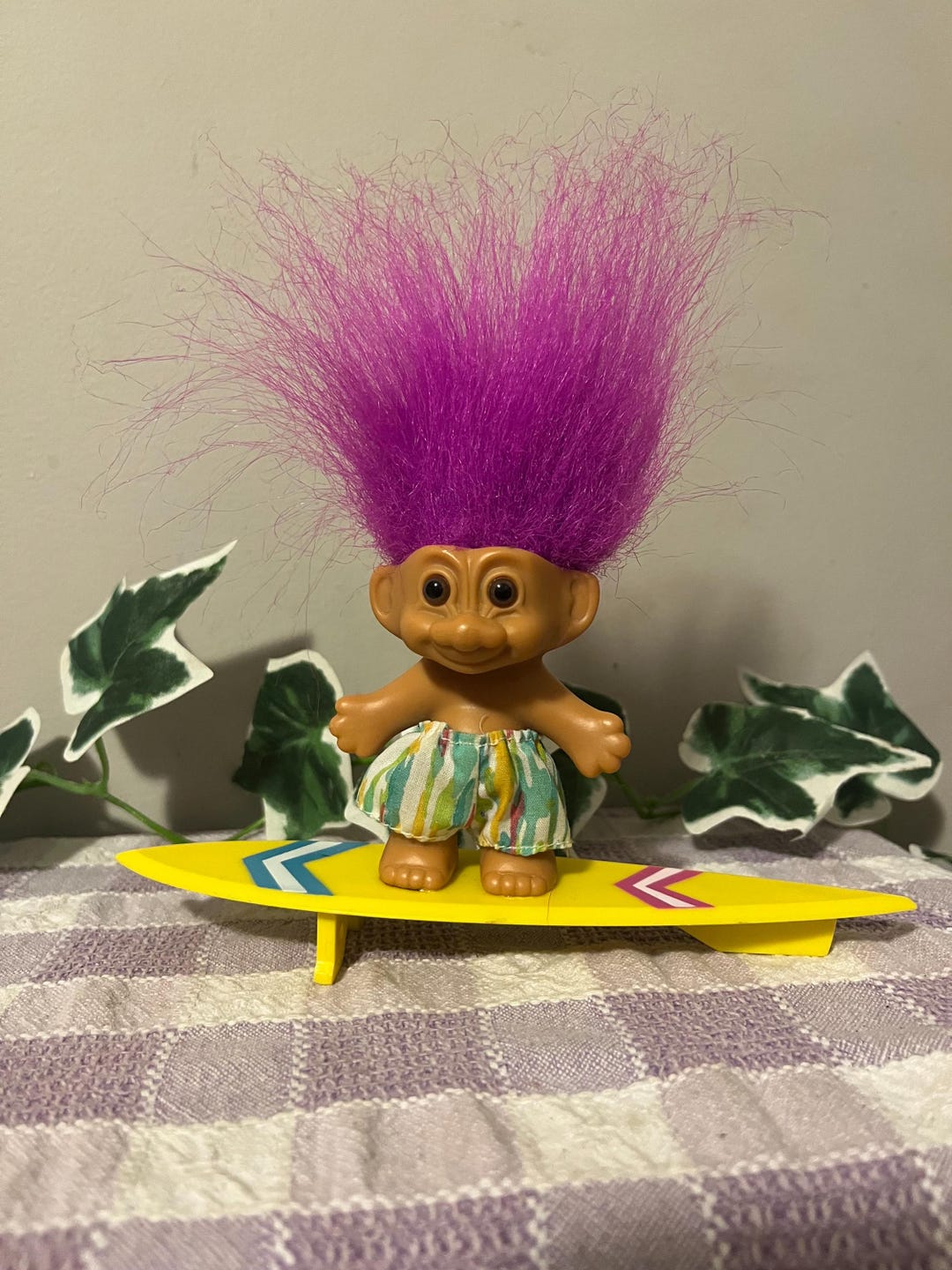 Vintage 1990s Original Russ Trolls Doll Surfer Dude on Surf Board Troll ...