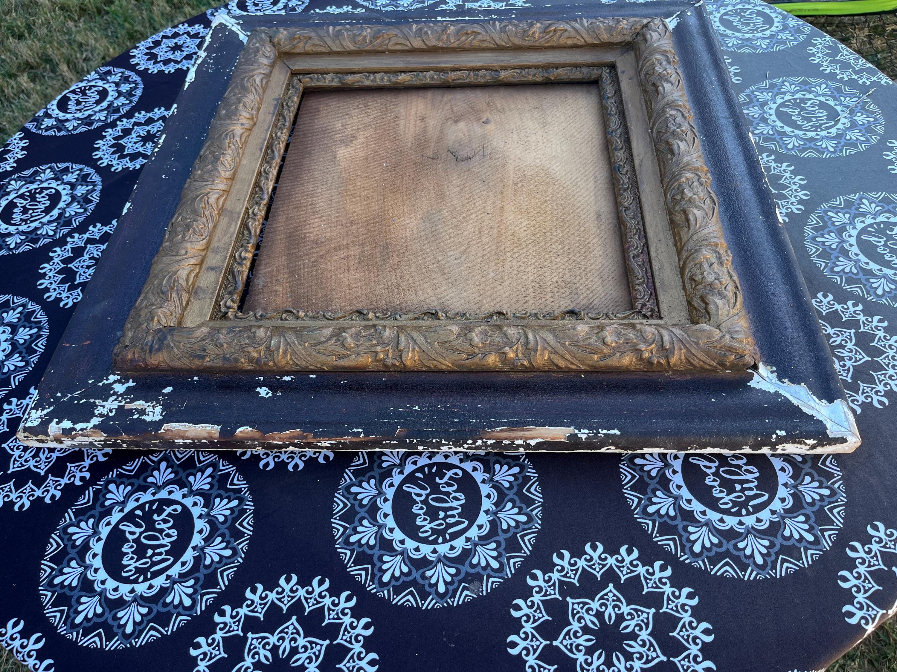 Antique 1800s Early 1900s Wood & Gold Carved Ornate Floral Engraved 24 ...