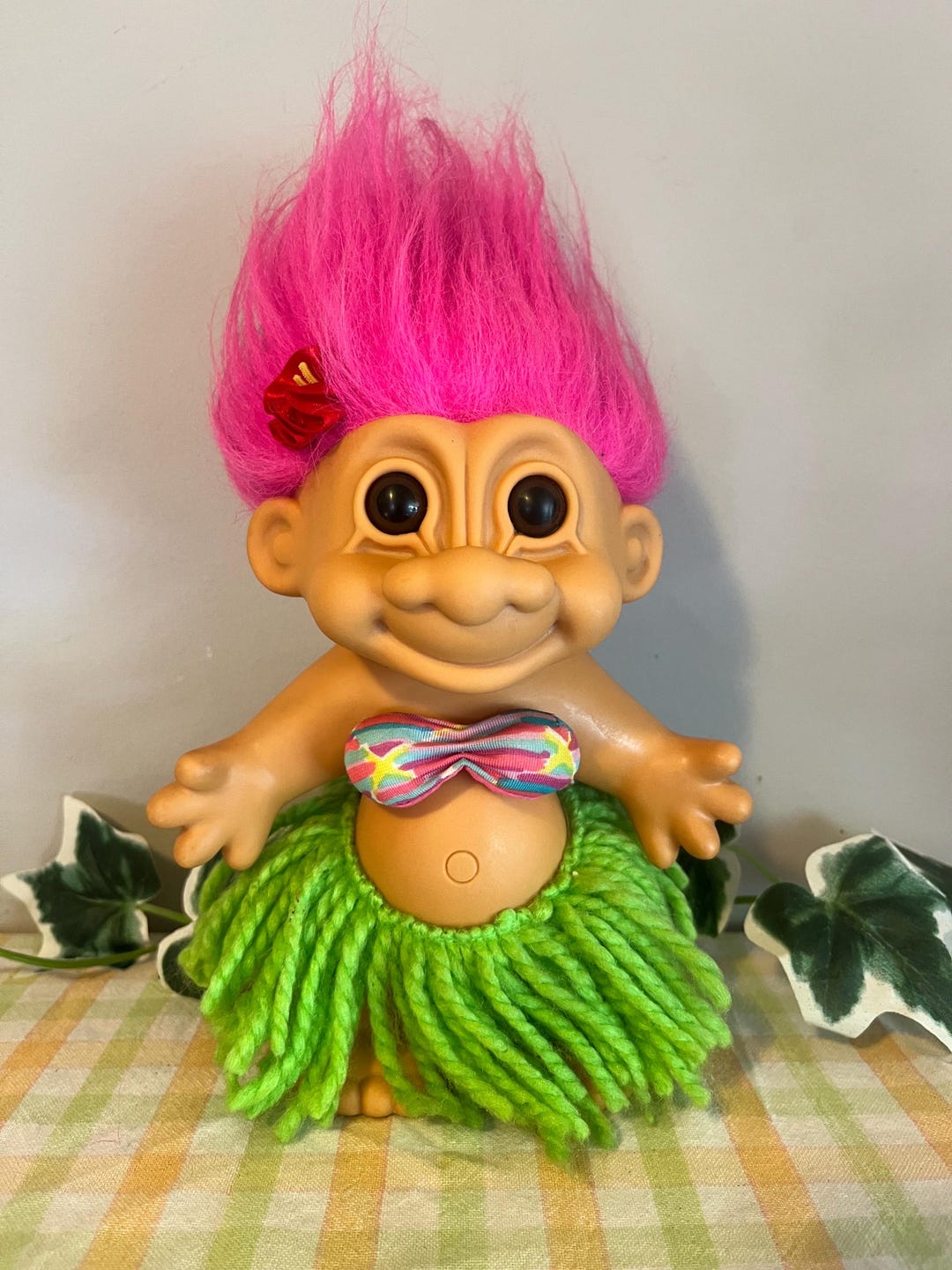 Vintage Original 1990’s Russ Large Hawaiian Grass Skirt Hulu Girl Troll ...