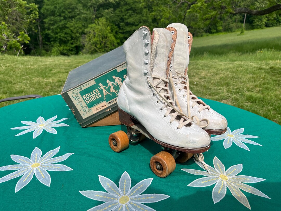 Vintage Chicago Roller Skate Co. WOOD WHEELS W/ Box Women's Size 7 ...