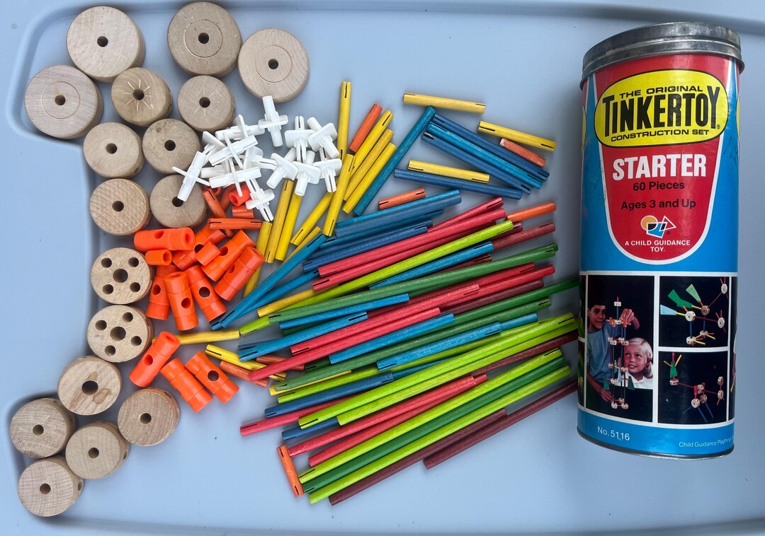 Vintage 1970’s? Tinker Toy Starter Tube Construction Set Biulding ...