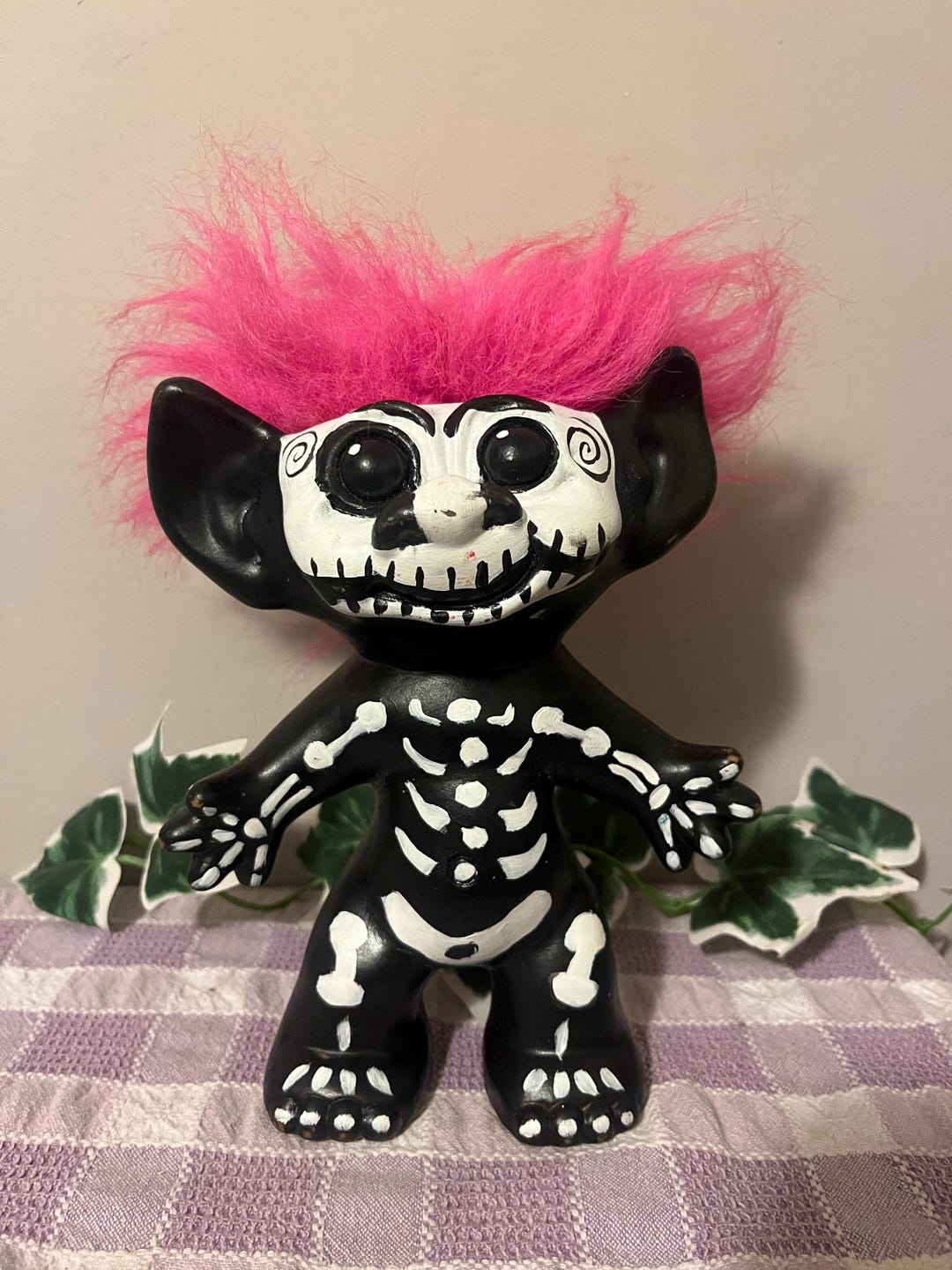 Skeleton Halloween Troll Vintage OOAK 60’s 70’s Wishnik Trolls Large 7. ...