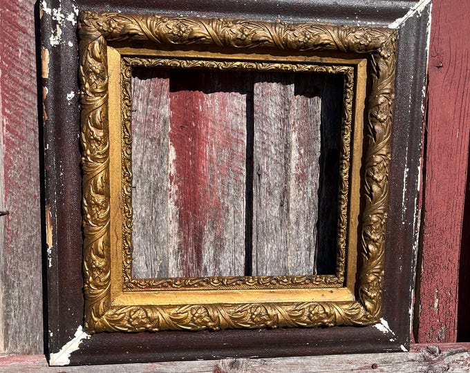 Antique 1800s Early 1900s Wood & Gold Carved Ornate Floral Engraved 24 ...