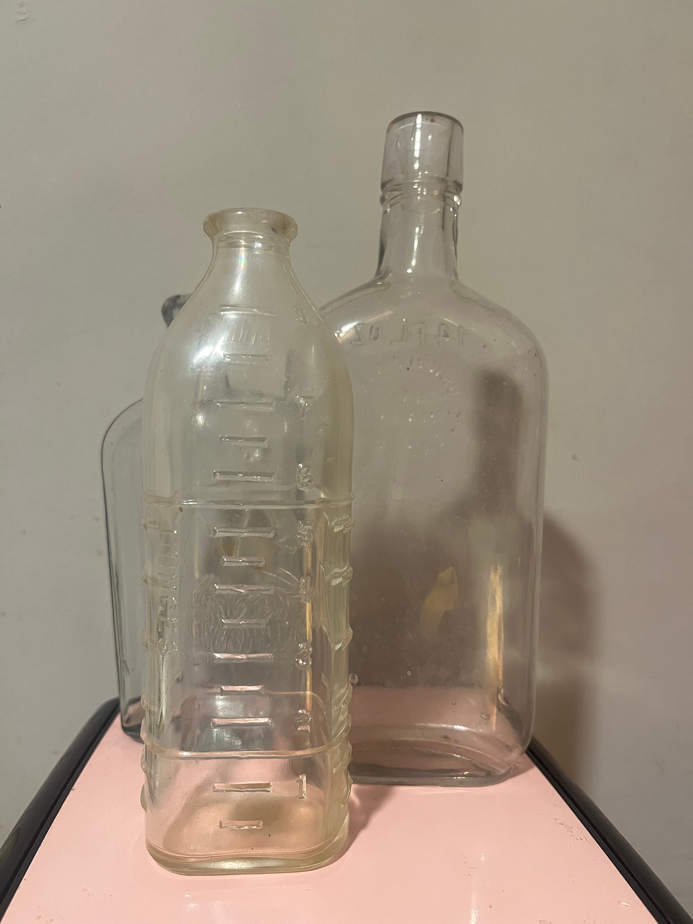 Antique Vintage Glass Bottles 3 Apothecary Medicine Jars Bunny Pint ...