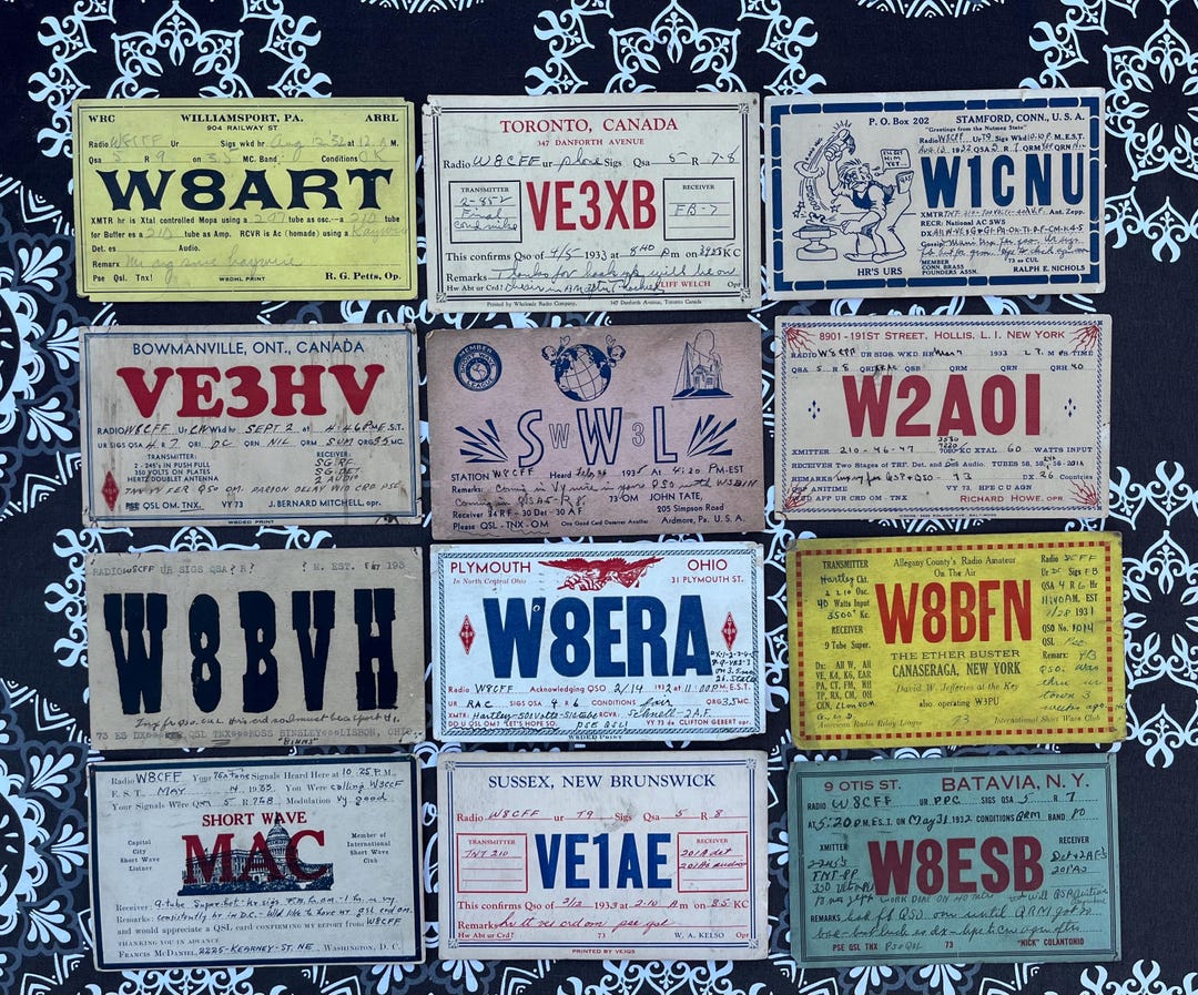 Lot of 12 1930’s WW2 Era QSL Short Wave Listener Post Cards Vintage ...