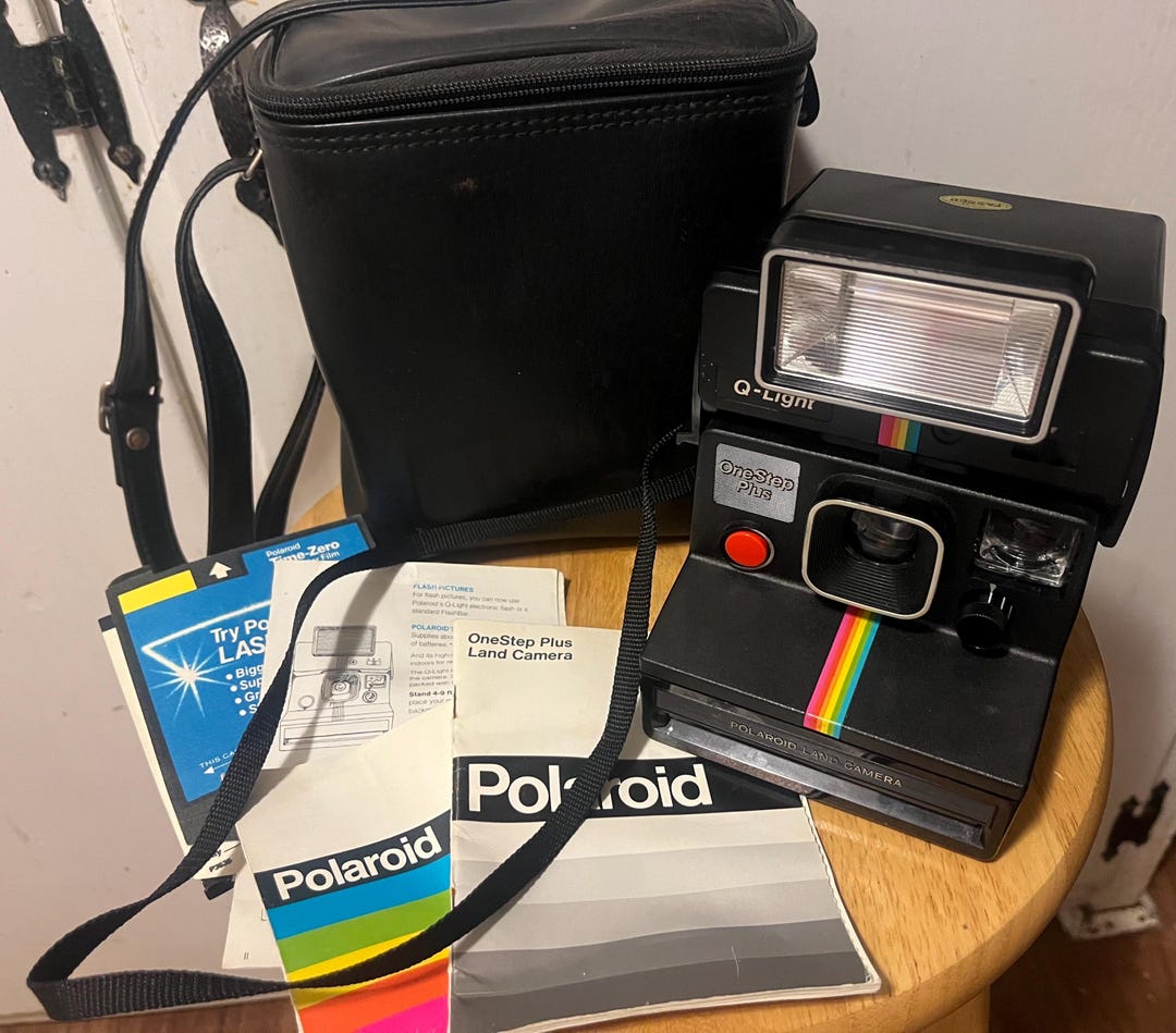 Vintage 1970’s 80s Polaroid One Step Plus Land Camera Rainbow Stripe Q ...