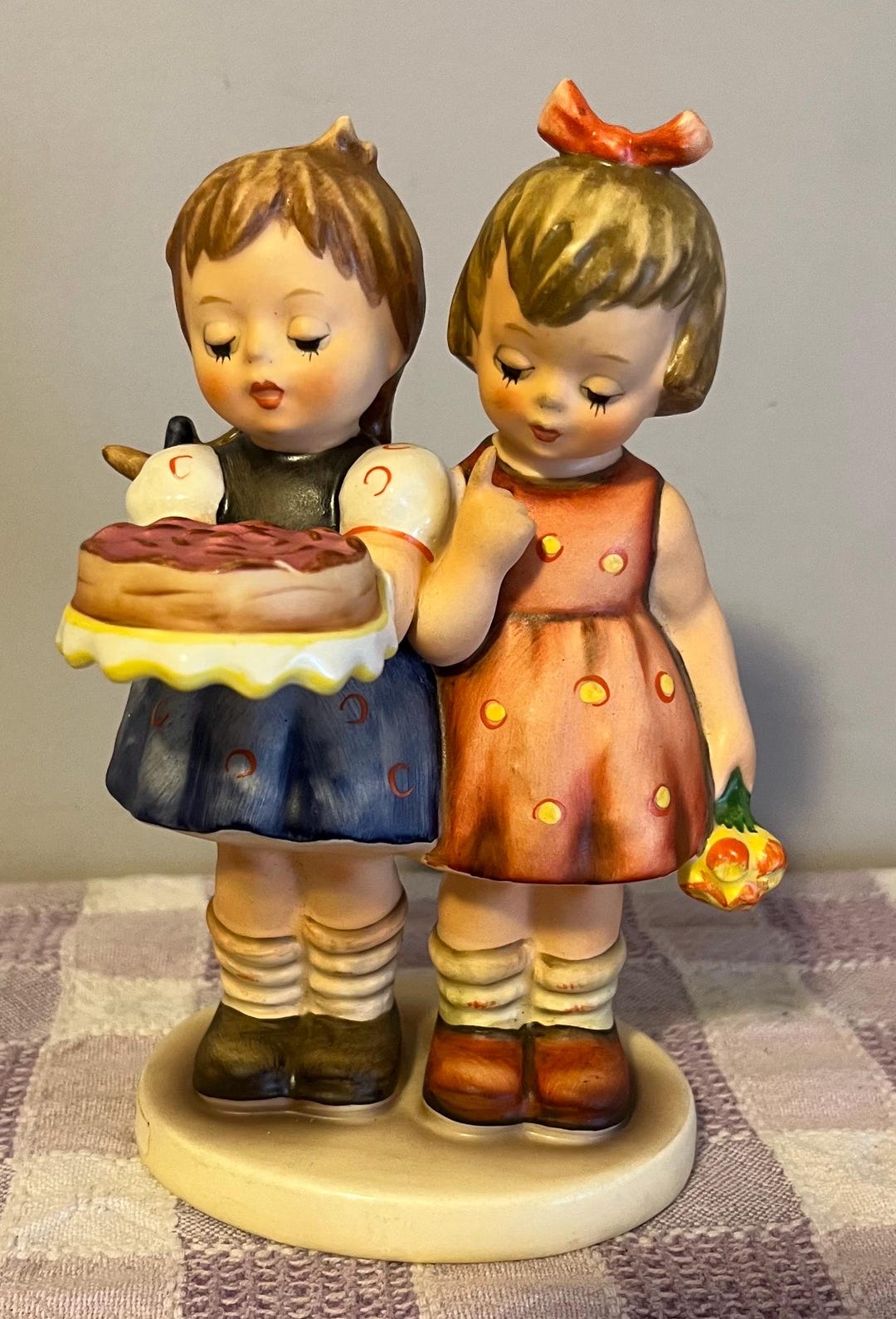 Vintage Hummel Happy Birthday Figure 2 Girls Holding Cake Goebel West ...