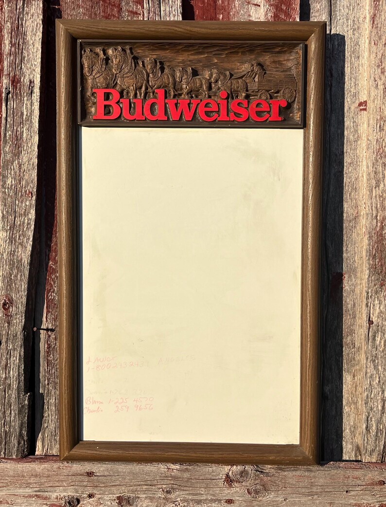 Vintage 1988 Budweiser Beer Sign Dry Erase Message Board Retro Home Bar ...