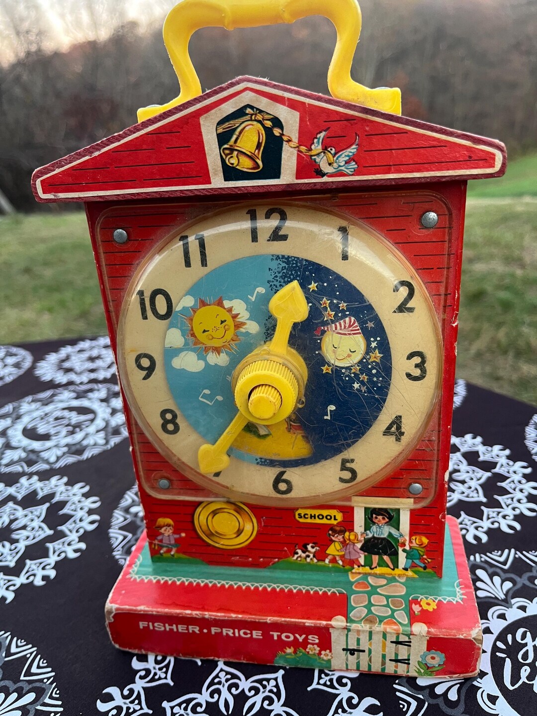 Fisher Price Toys 998 Vintage Teaching Clock Wooden Collectible Toy ...