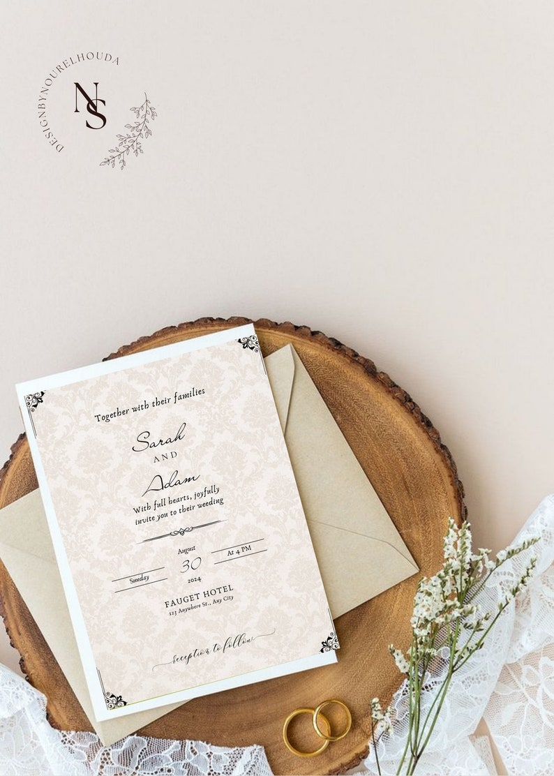 Wedding Invitation Template, Printable Wedding Invitation, Wedding ...
