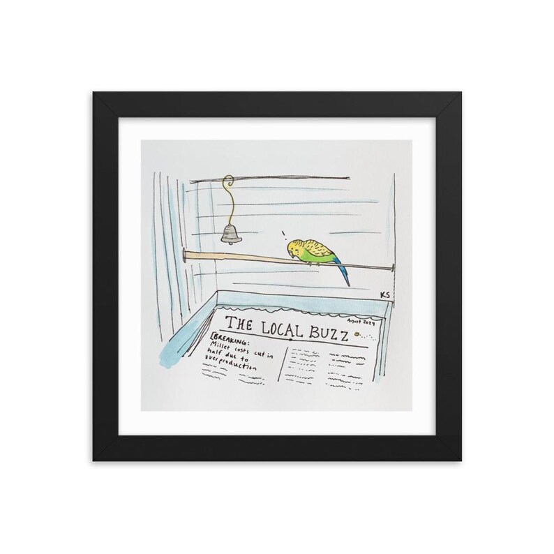 Original Hand-drawn Budgie Cartoon Art | Parakeet Art | Comics and ...