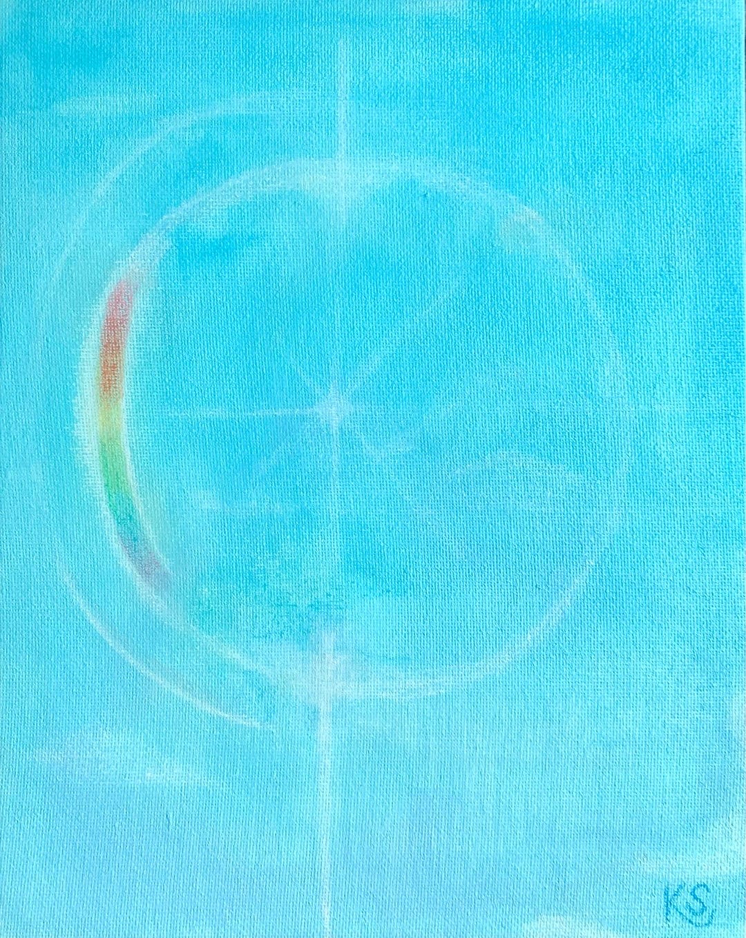 Celestial Blue Sky Rainbow Acrylic Painting (8x10") - Etsy