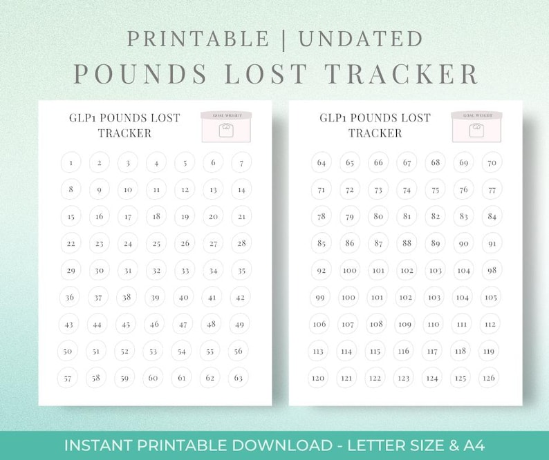 GLP-1 Pounds Lost Tracker | Visual Weight Loss Chart for Ozempic ...