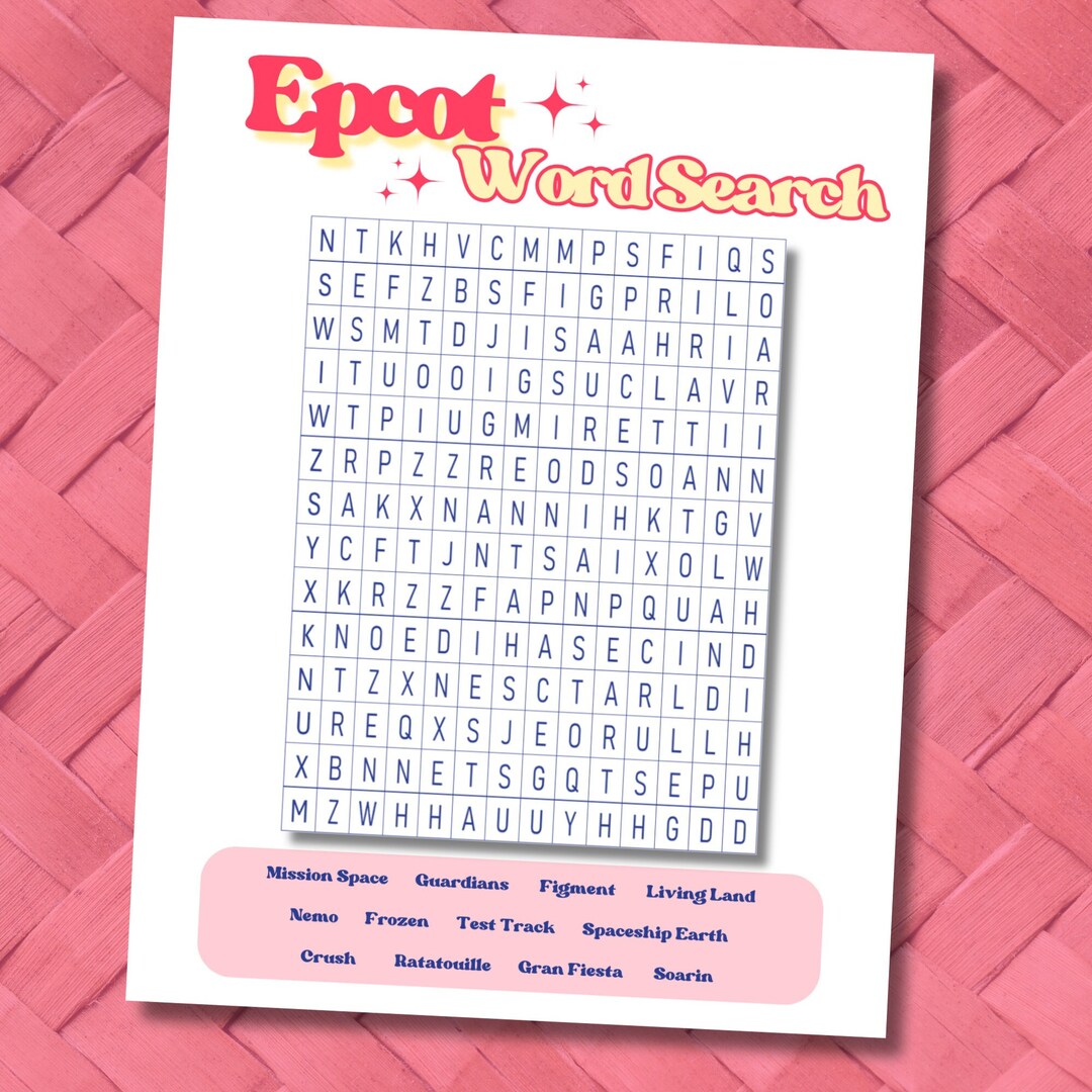 Epcot Word Search - Etsy
