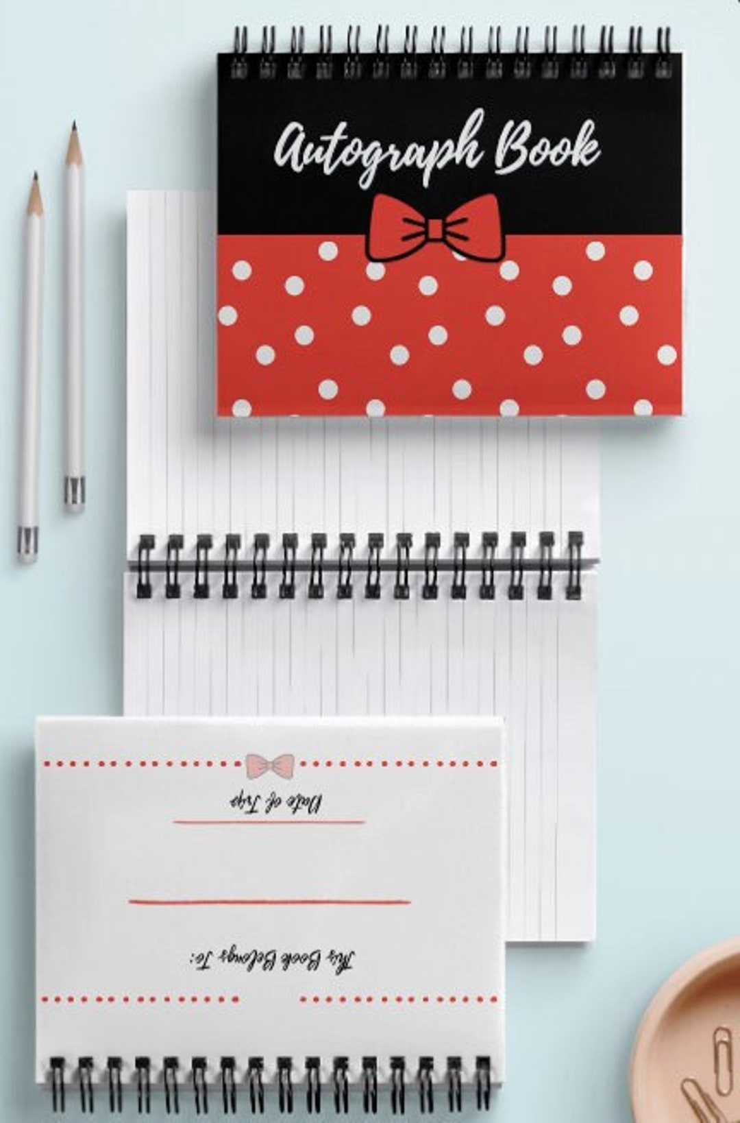 Minnie Mouse Themed Autograph Book (6inx4in) - Etsy