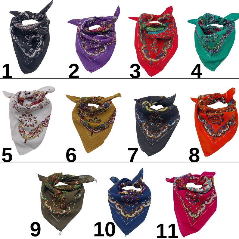 Bandana Scarf, Paisley Design Scarf, Vibrant Color, High Quality ...