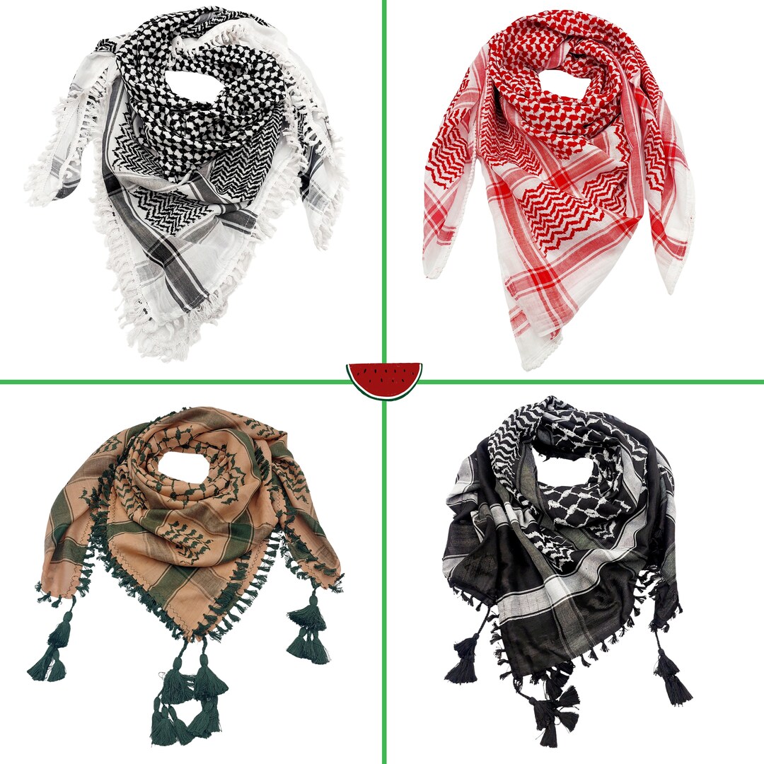 Keffiyeh Palestinian Scarf Style, Traditional Cotton Shemagh With ...