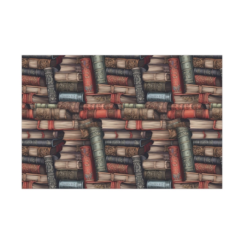 Special Book Wrapping Paper, Holiday Librarian Gift Wrap, Bookworm ...
