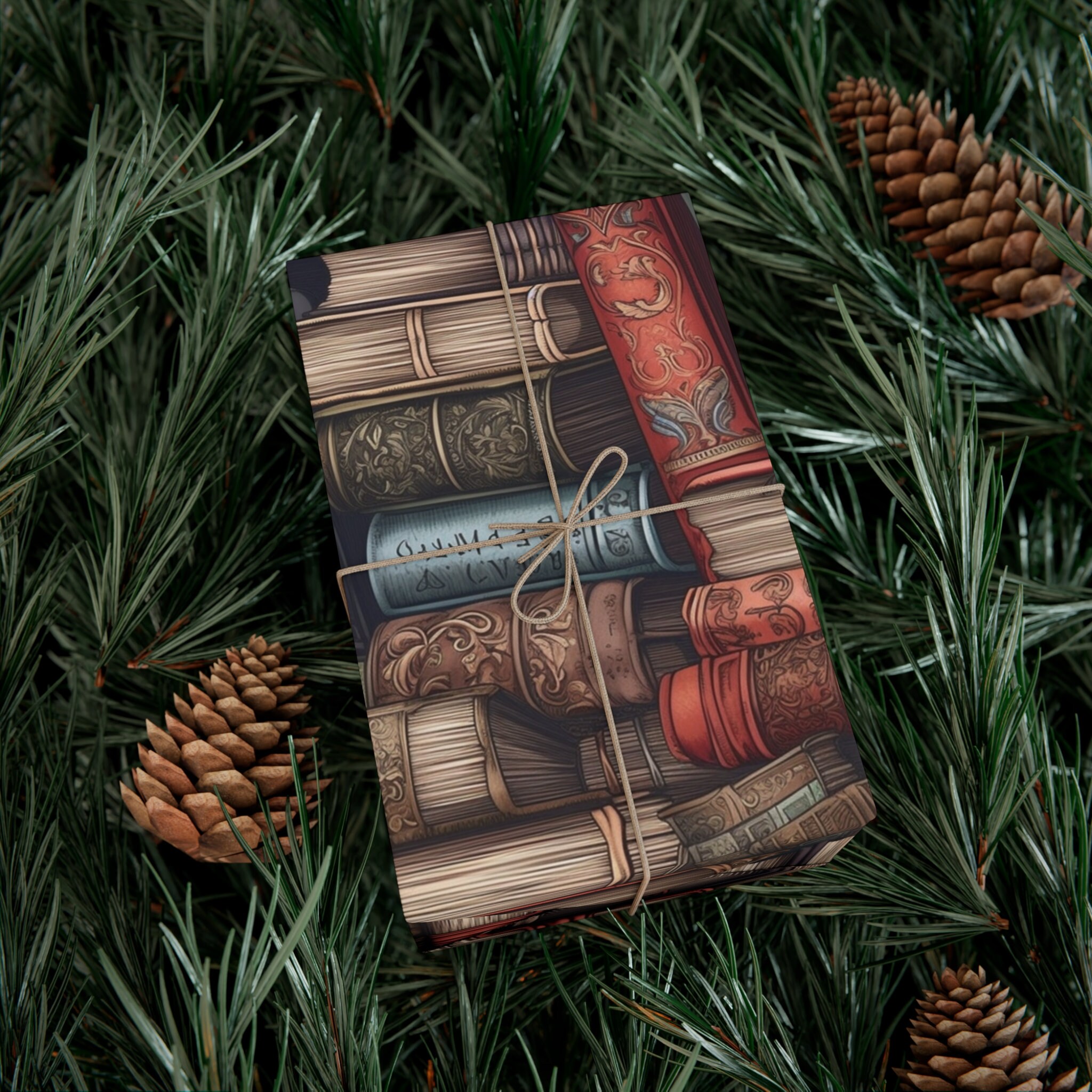 Special Book Wrapping Paper, Holiday Librarian Gift Wrap, Bookworm ...