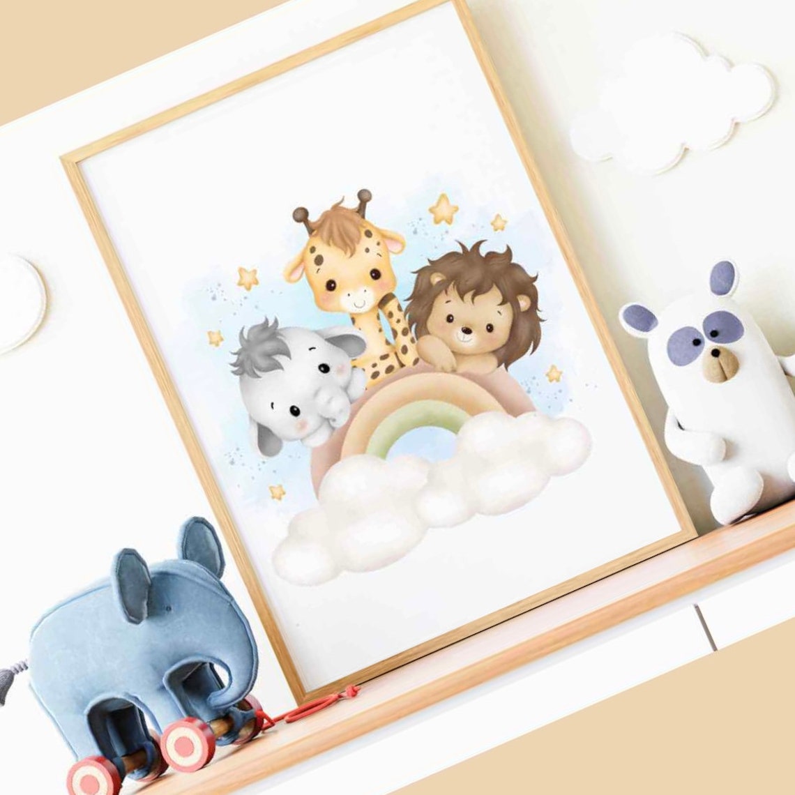Nursery Safari Animals Design for Cardmaking, Crafting, Invitations ...