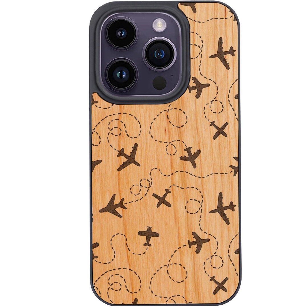 Buy OTTOPRO Premium Cherry Wood Case - Plane Pattern - Engraved ...
