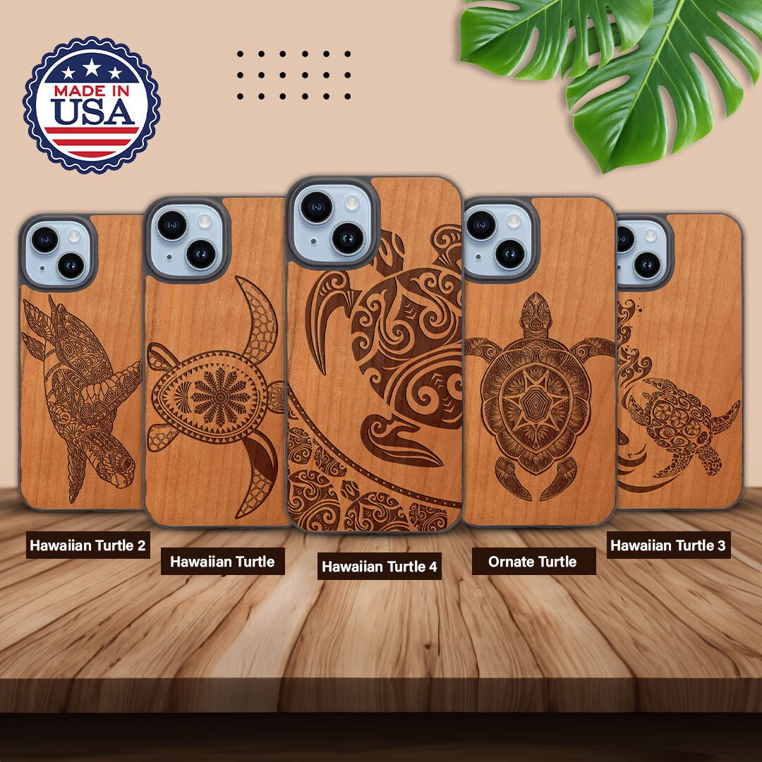 Buy OTTOPRO Premium Cherry Wood Case Turtle Desing Engraved-2 Magsafe ...