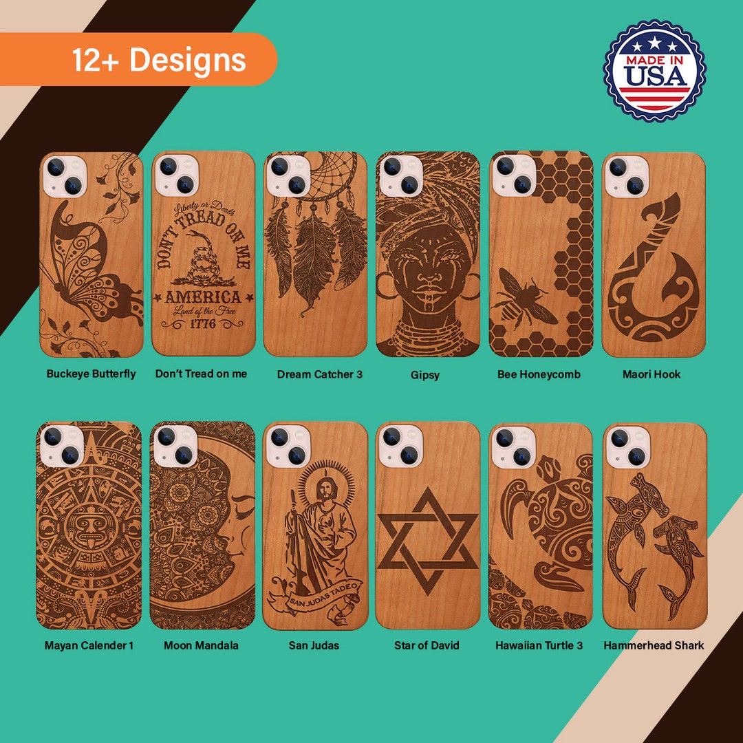 Designer Wood Phone Case for iPhone and for Samsung Models - Engraved ...