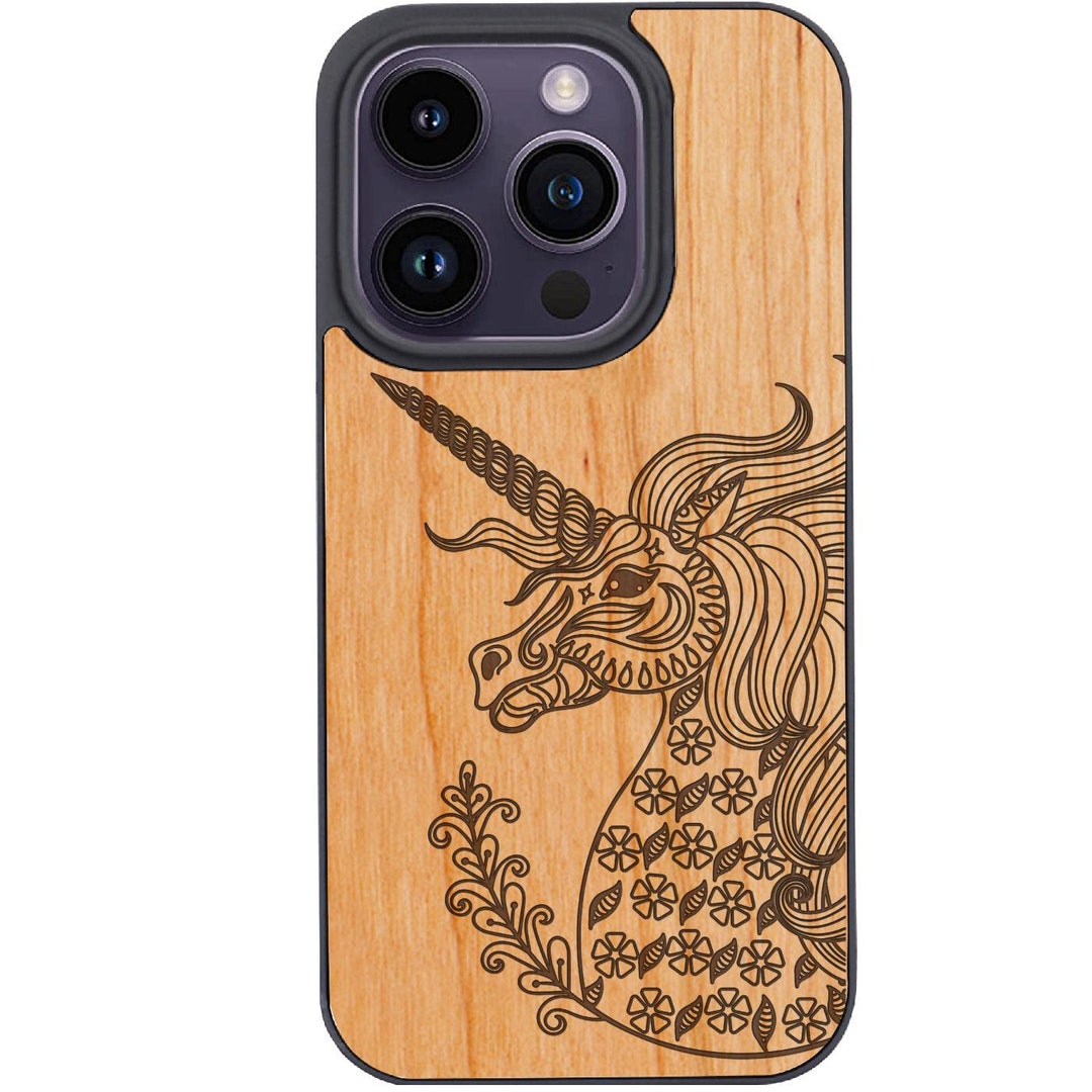 OTTOPRO Premium Cherry Wood Case - Unicorn - Engraved- Magsafe Wood ...
