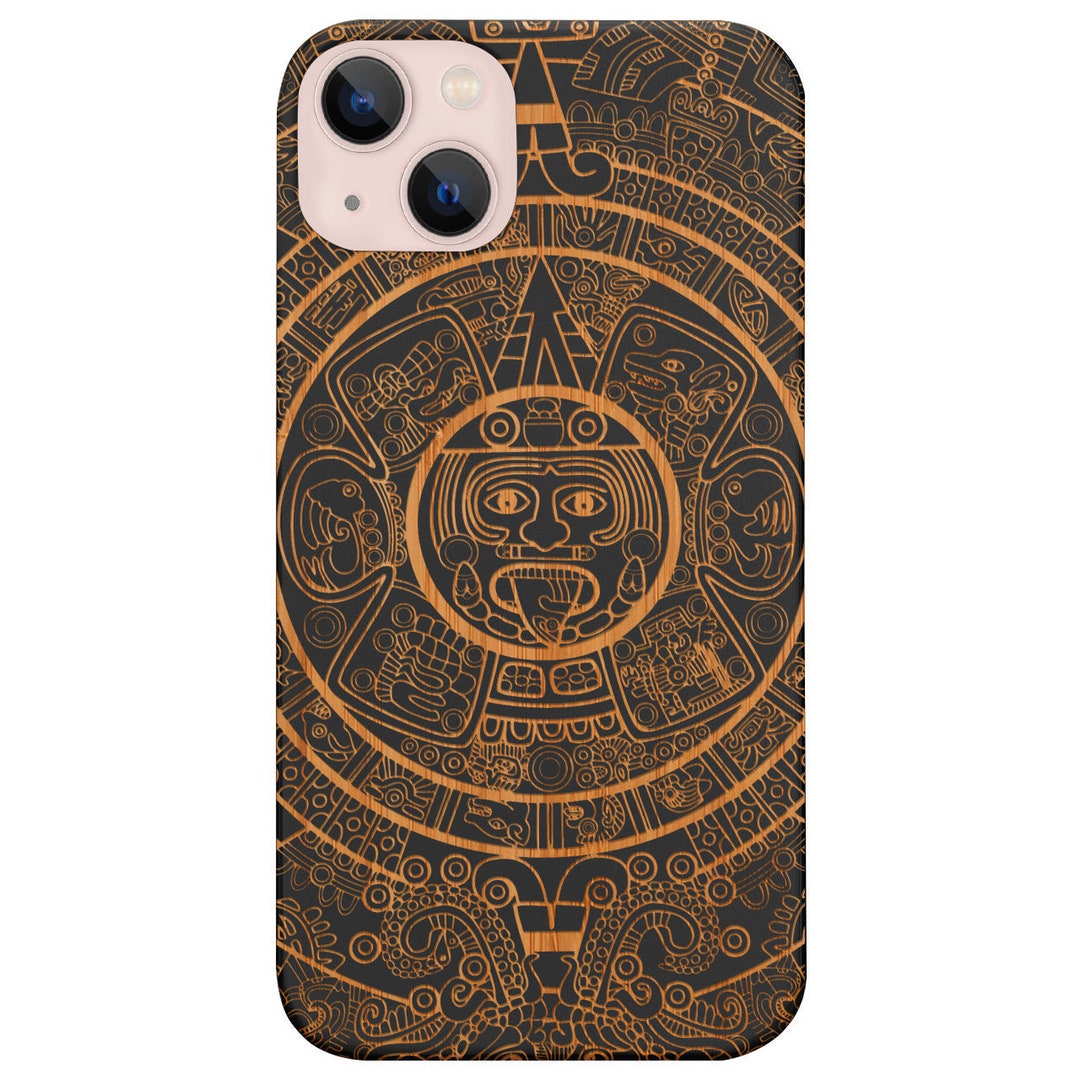 Mayan Calendar Wood Phone Case for iPhone Models and Samsung Phones ...