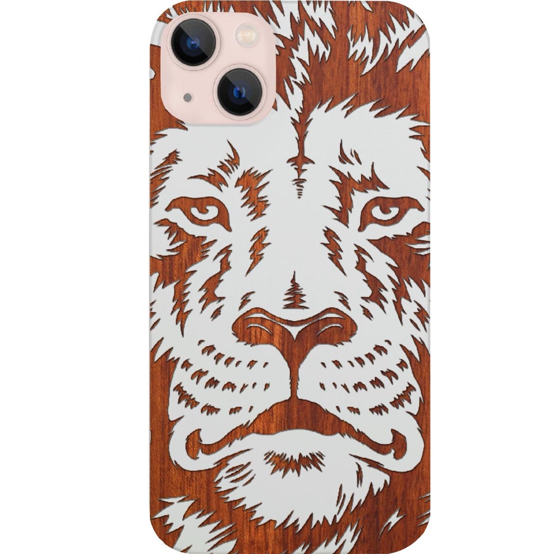 Lion Face - Wild Wood Phone Case for iPhone Models and Samsung Phones ...