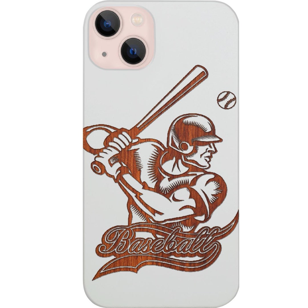 Baseball Engraved Wood Phone Case for iPhone Models and Samsung Phones ...