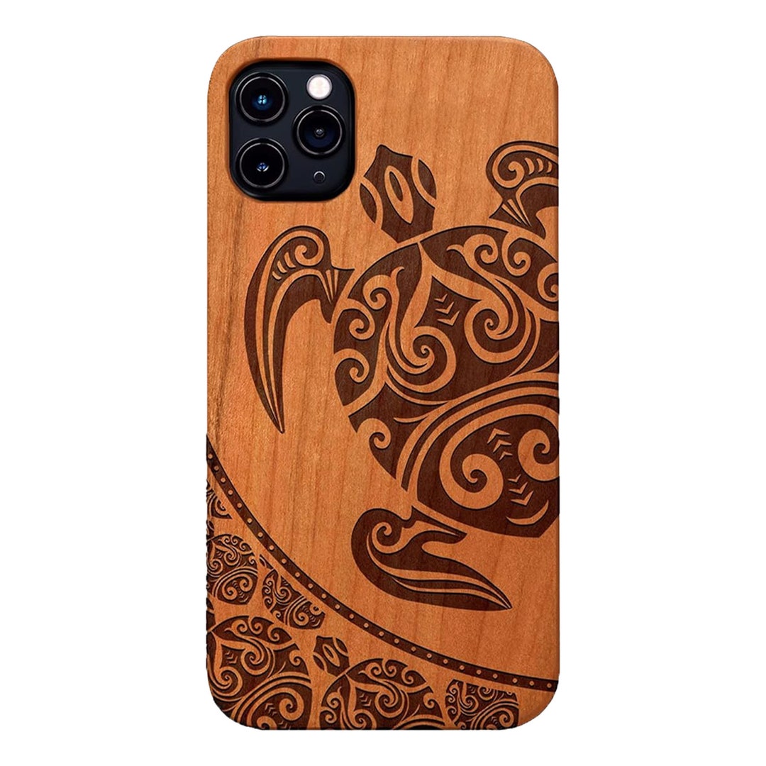 Hawaiian Turtle Wood Phone Case for iPhone Models and Samsung Phones ...