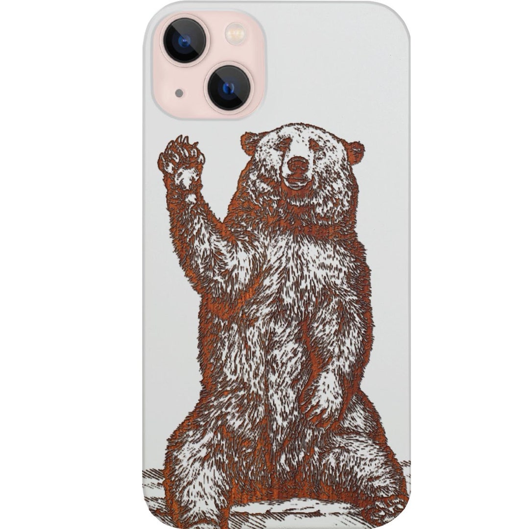 Grizzly Bear Engraved Phone Case for iPhone Models and Samsung Phones ...