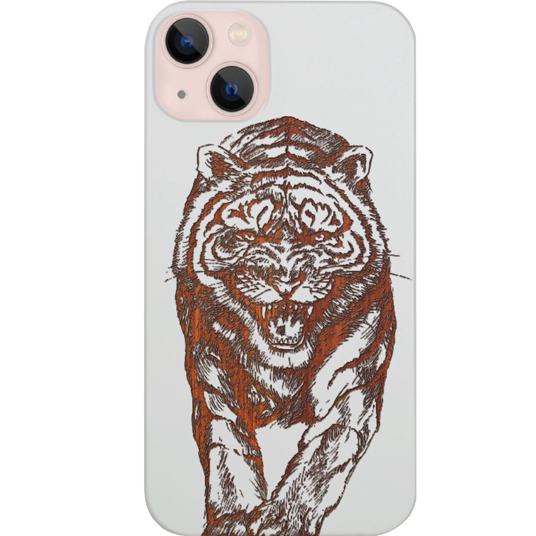 Angry Tiger Engraved Phone Case for iPhone Models and Samsung Phones ...