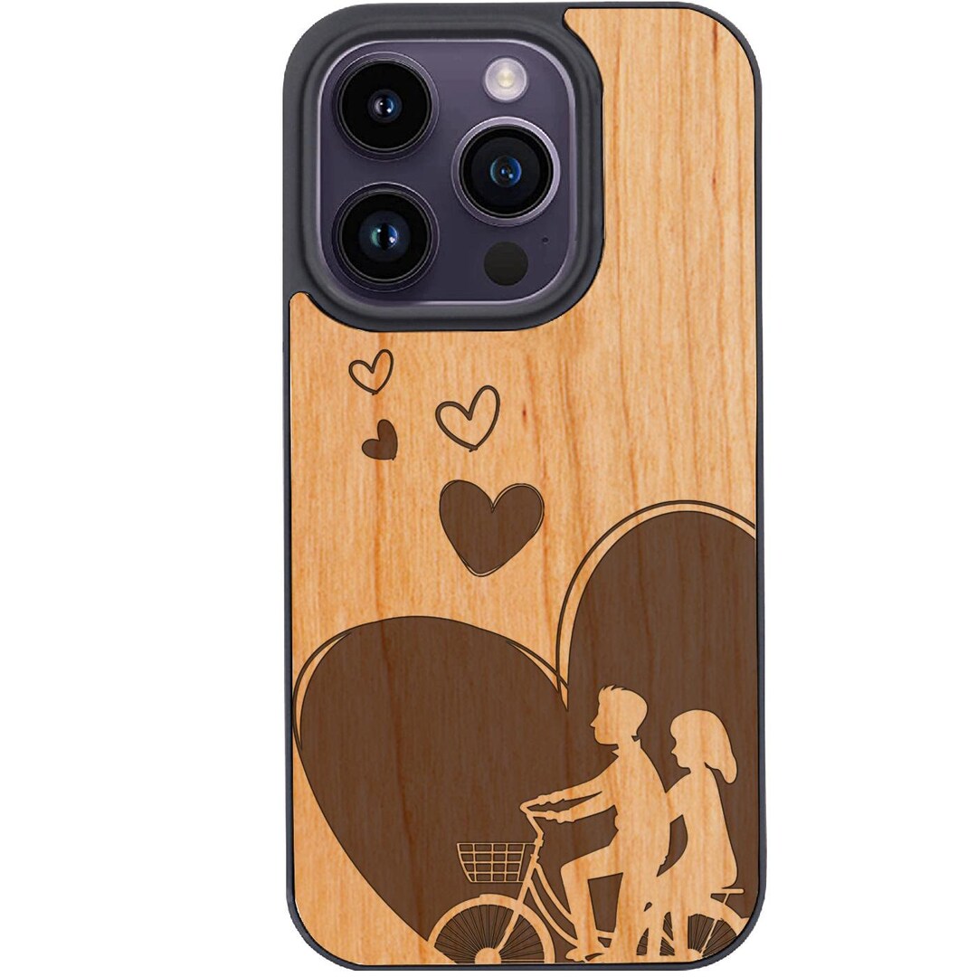 OTTOPRO Premium Cherry Wood Case - Cycle - Engraved- Magsafe Wood Phone ...
